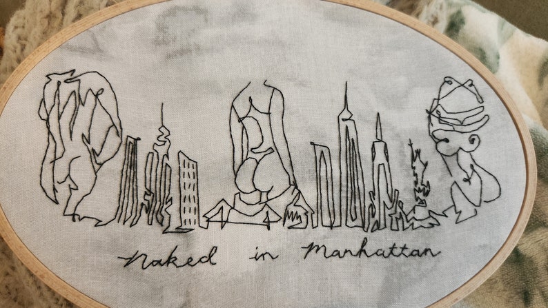 Chappell Roan naked in Manhattan Line Drawing Embroidery - Etsy Norway