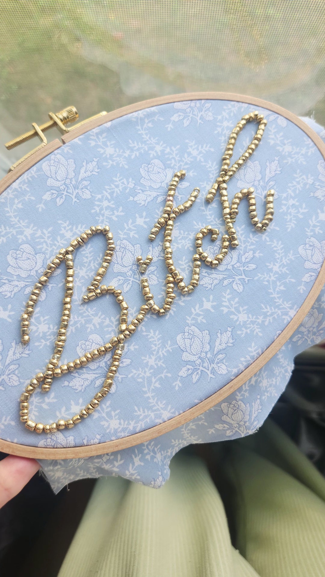 Cursive Bitch Embroidery Hand Beaded - Etsy