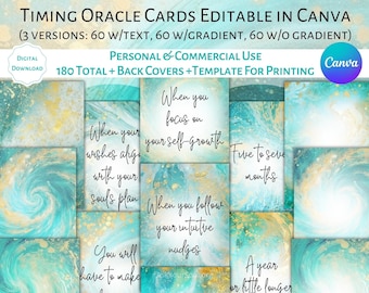 Editable Zodiac Oracle Cards Canva Template Commercial & Personal Use ...