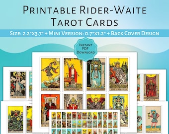 PRINTABLE Rider-waite Tarot Cards galaxy Background Printable Card Deck ...