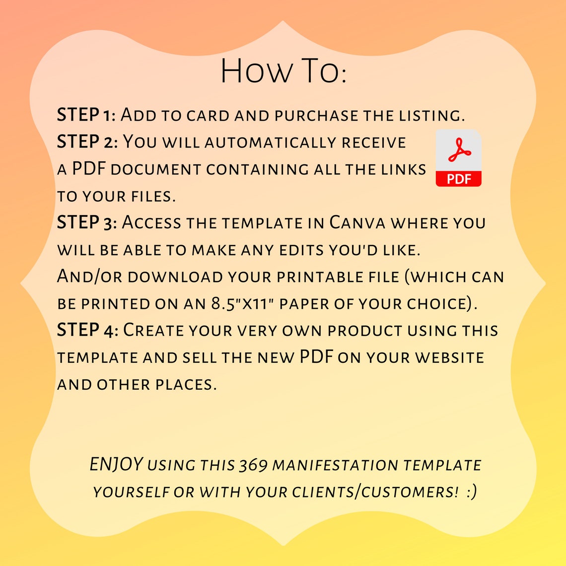 Editable & Printable 369 Method Template Canva Template - Etsy