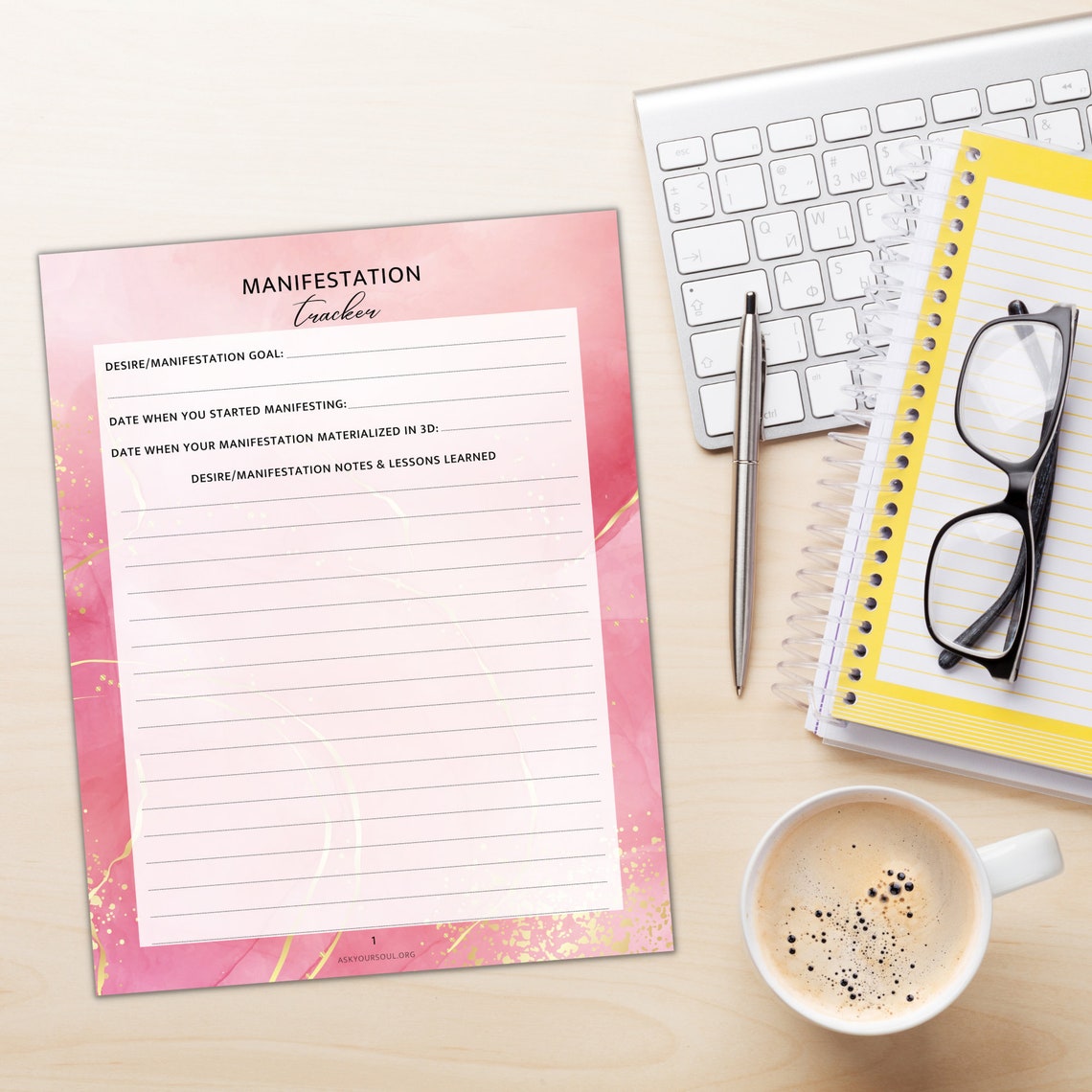 PRINTABLE Law of Assumption Manifestation Tracker marble Manifestation ...