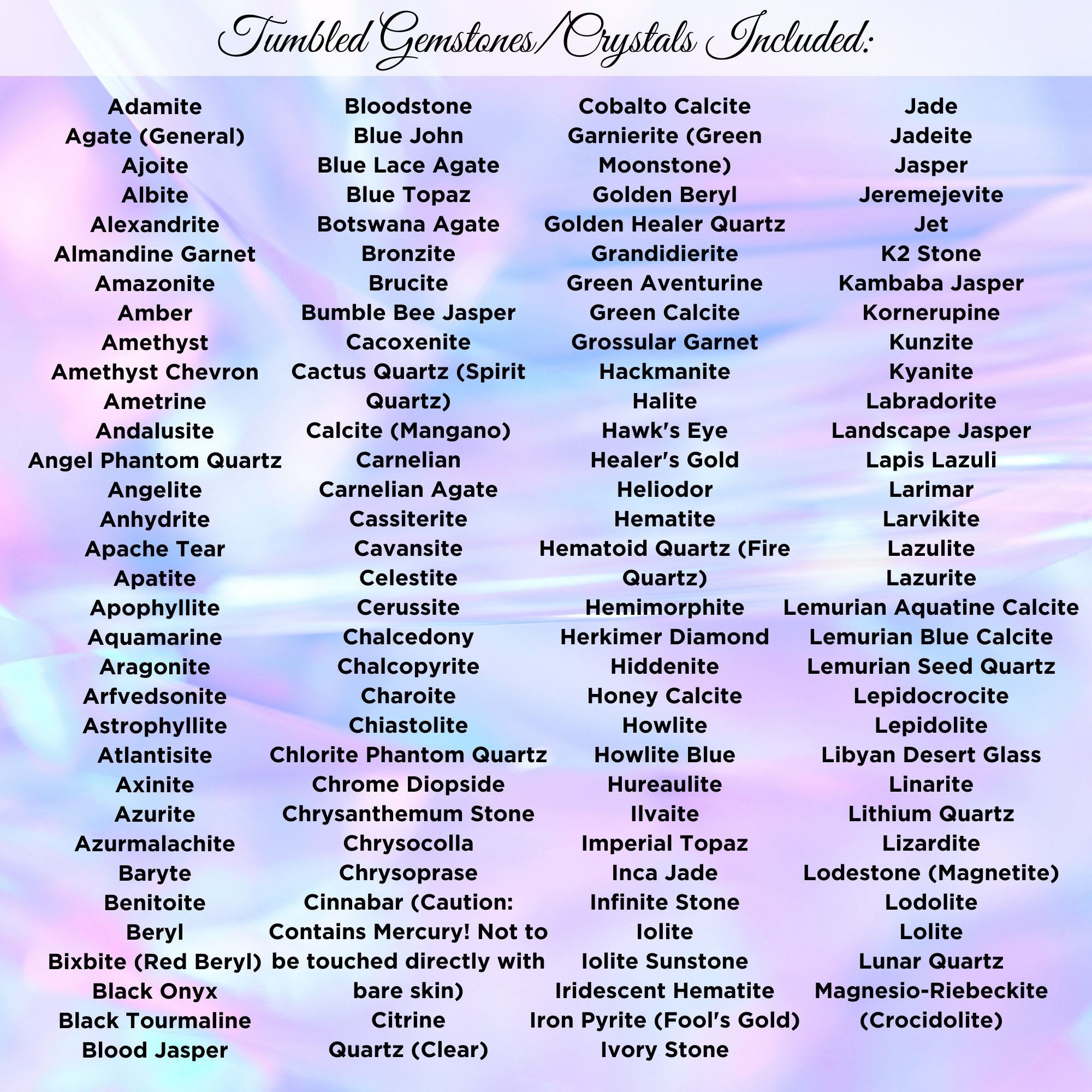 Editable Tumbled Gemstone and Crystal Meaning Cards, 3 Versions ...