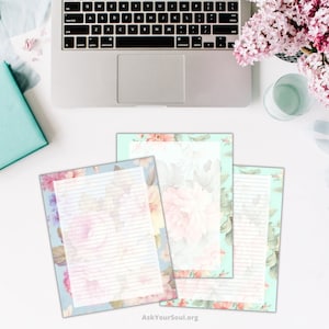 PRINTABLE Floral Journal Pages Lined Unlined Shabby Roses - Etsy