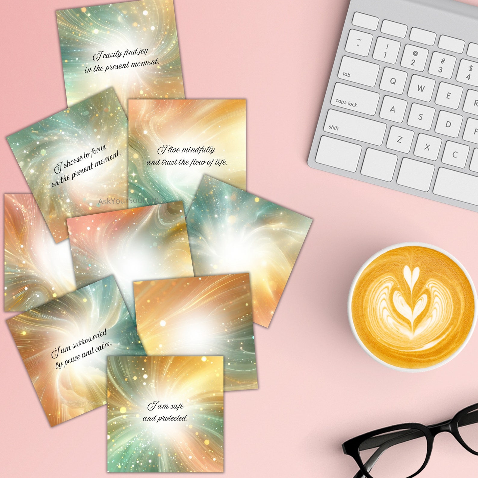 Editable Anxiety Relief Affirmation Cards Square Canva Template ...