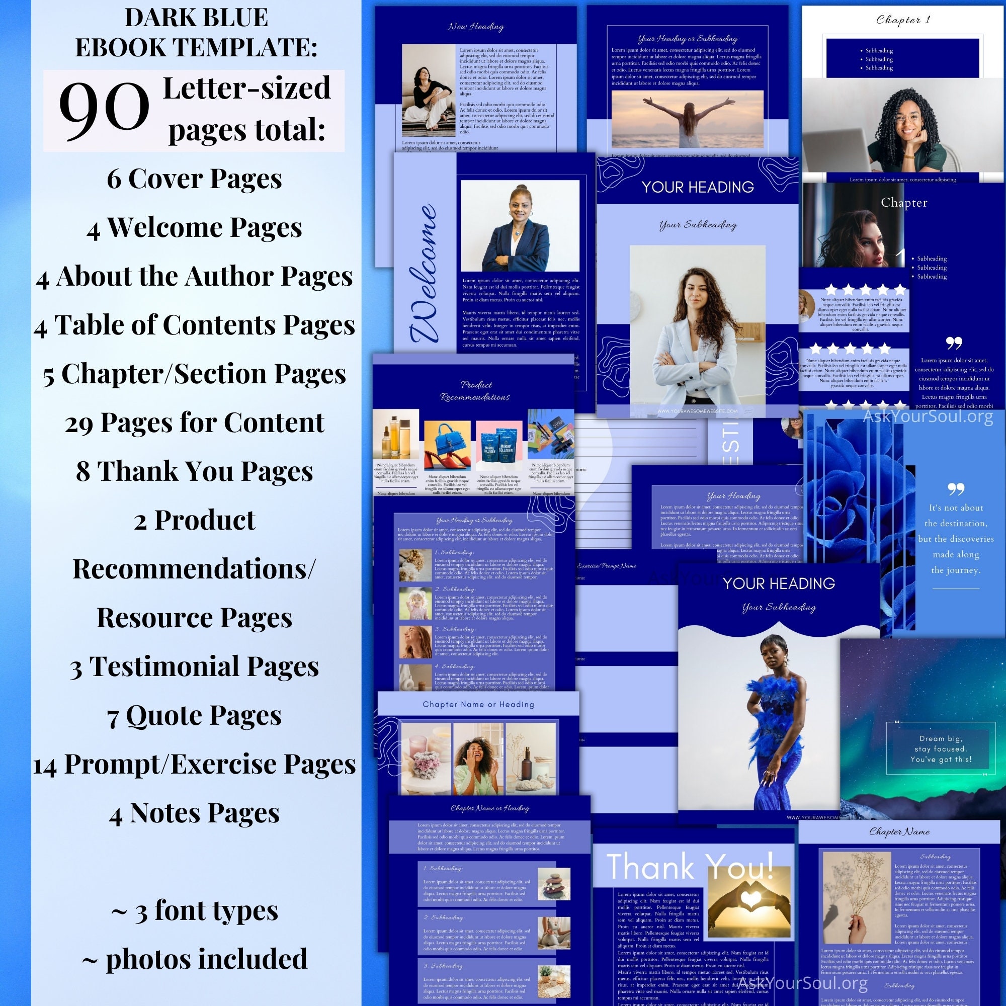 Editable Ebook Bundle Canva Template Commercial Personal Use - Etsy