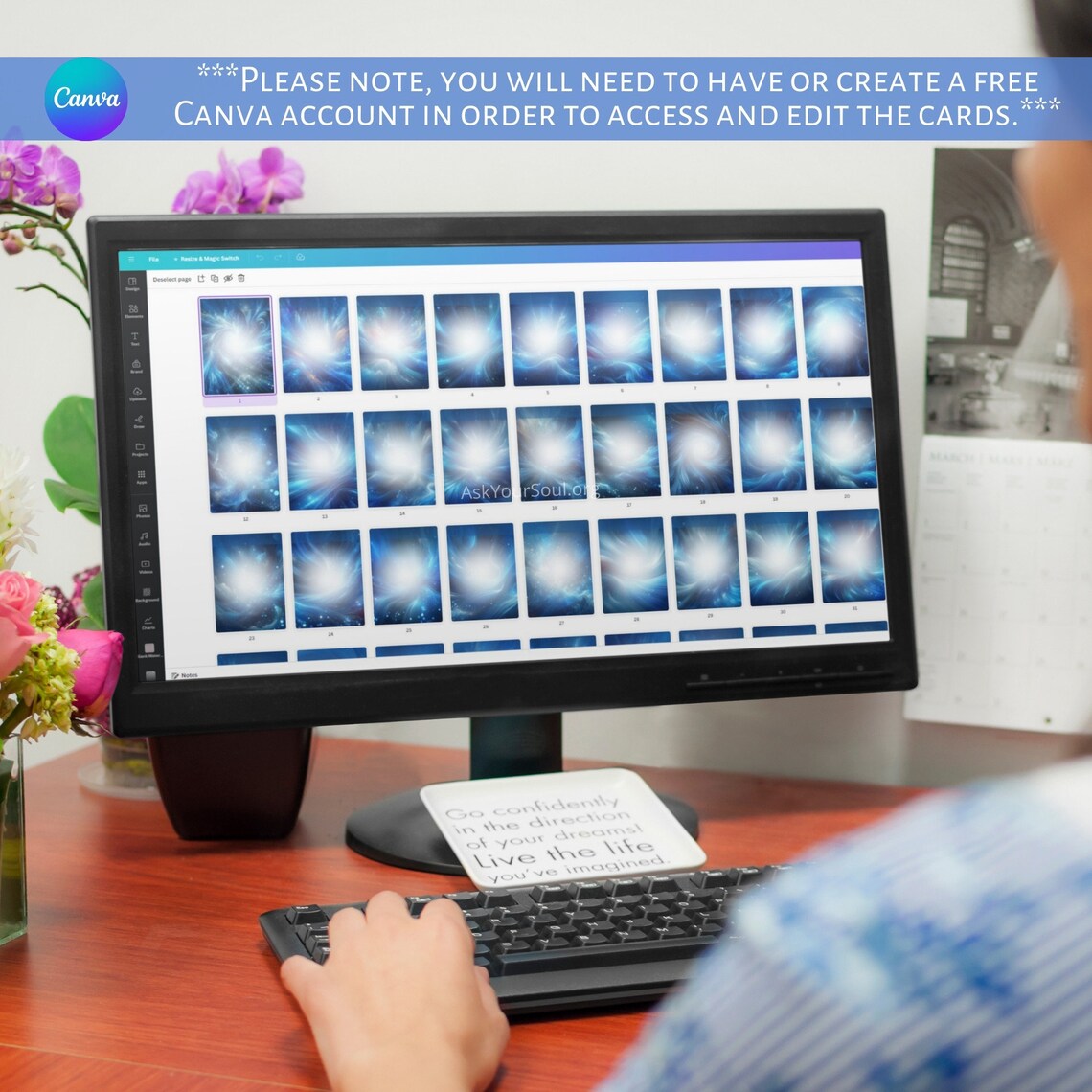 Editable Zodiac Oracle Cards Canva Template Commercial & Personal Use ...