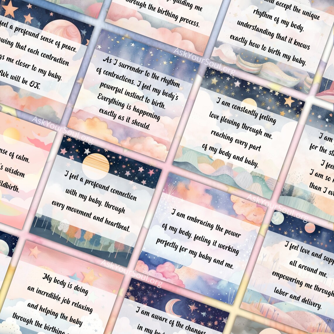 66 PRINTABLE Birth Affirmation Cards Square Personal Use PDF ...