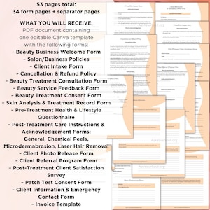Editable Beauty Business Forms Canva Template Commercial and Personal ...