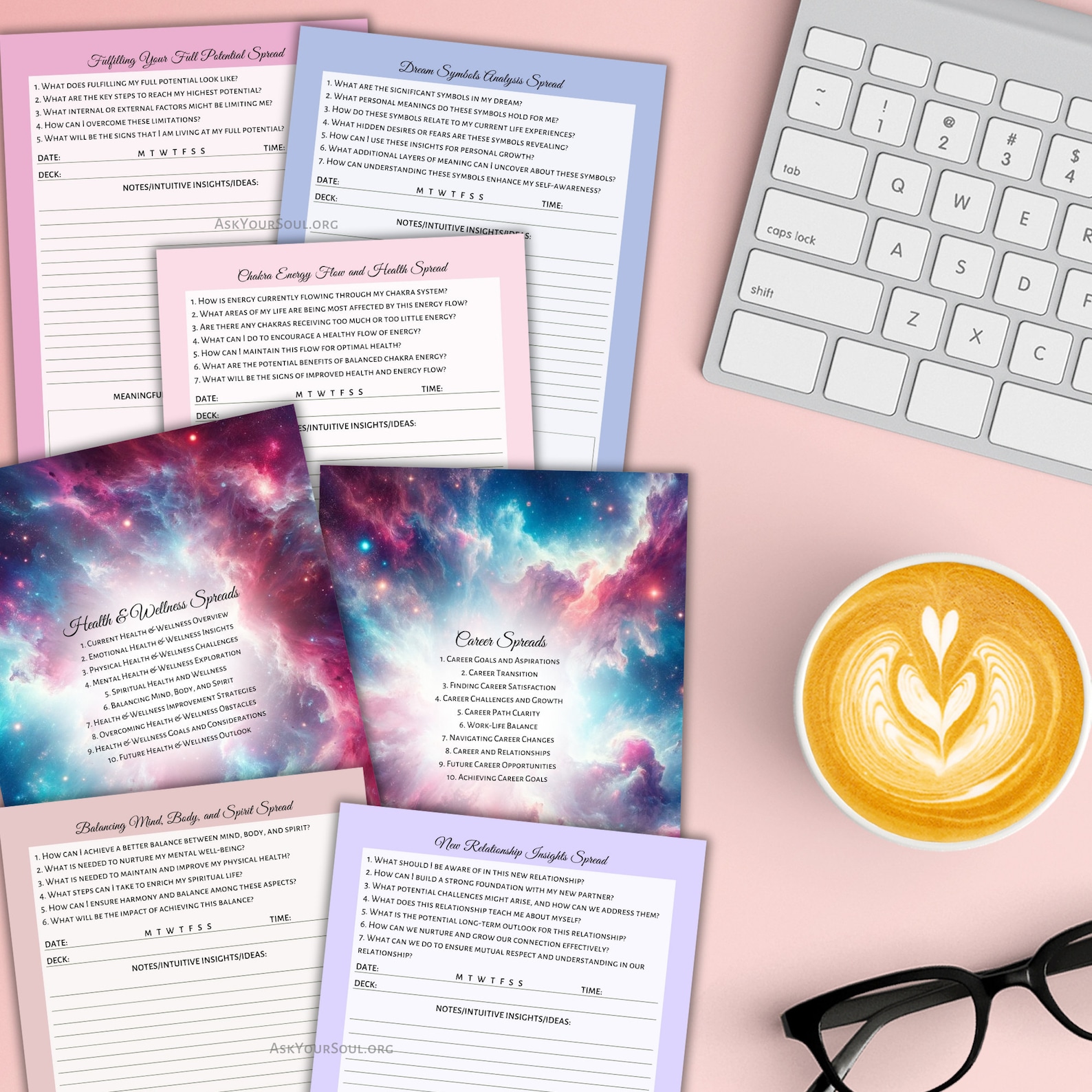 Editable Tarot & Oracle Card Spreads Canva Template Commercial Personal ...