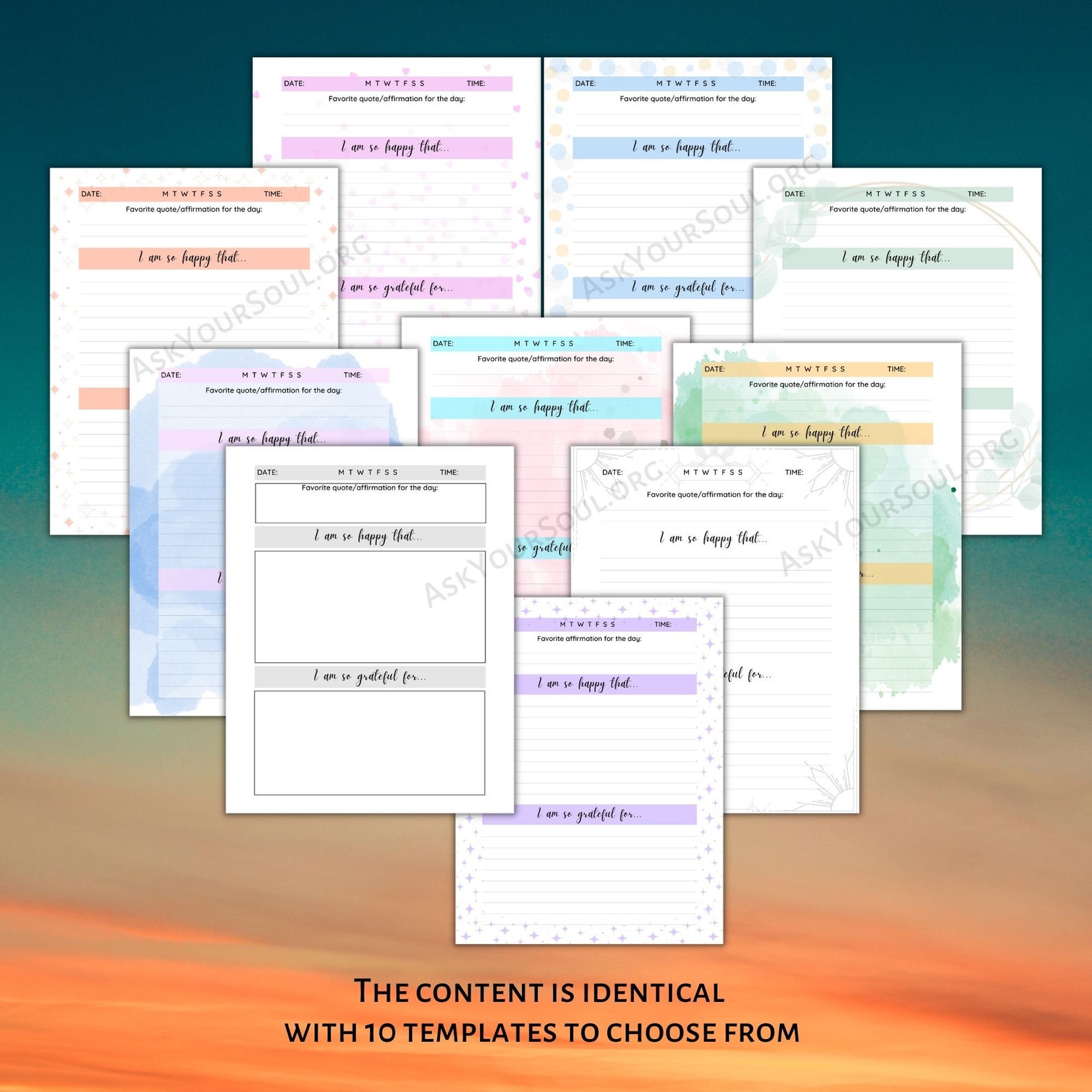 Editable & Printable Happy Grateful Journal Template Canva - Etsy