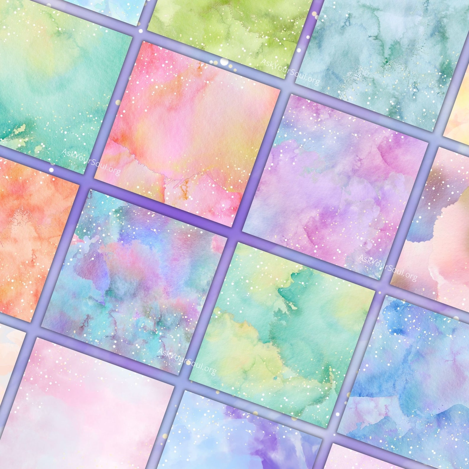 PRINTABLE Blank Watercolor With Dots Cards PDF Digital Affirmation ...