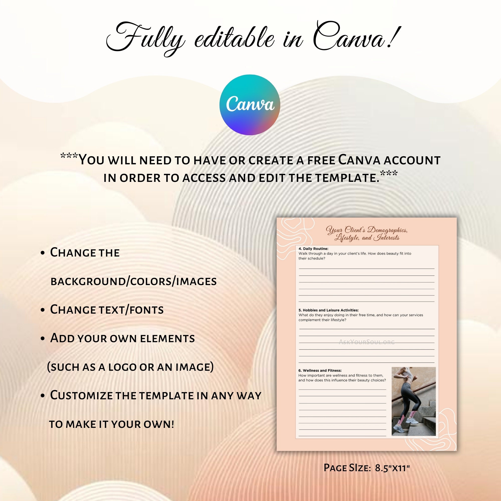 Editable Ideal Client Workbook Beauty Industry Canva Template ...