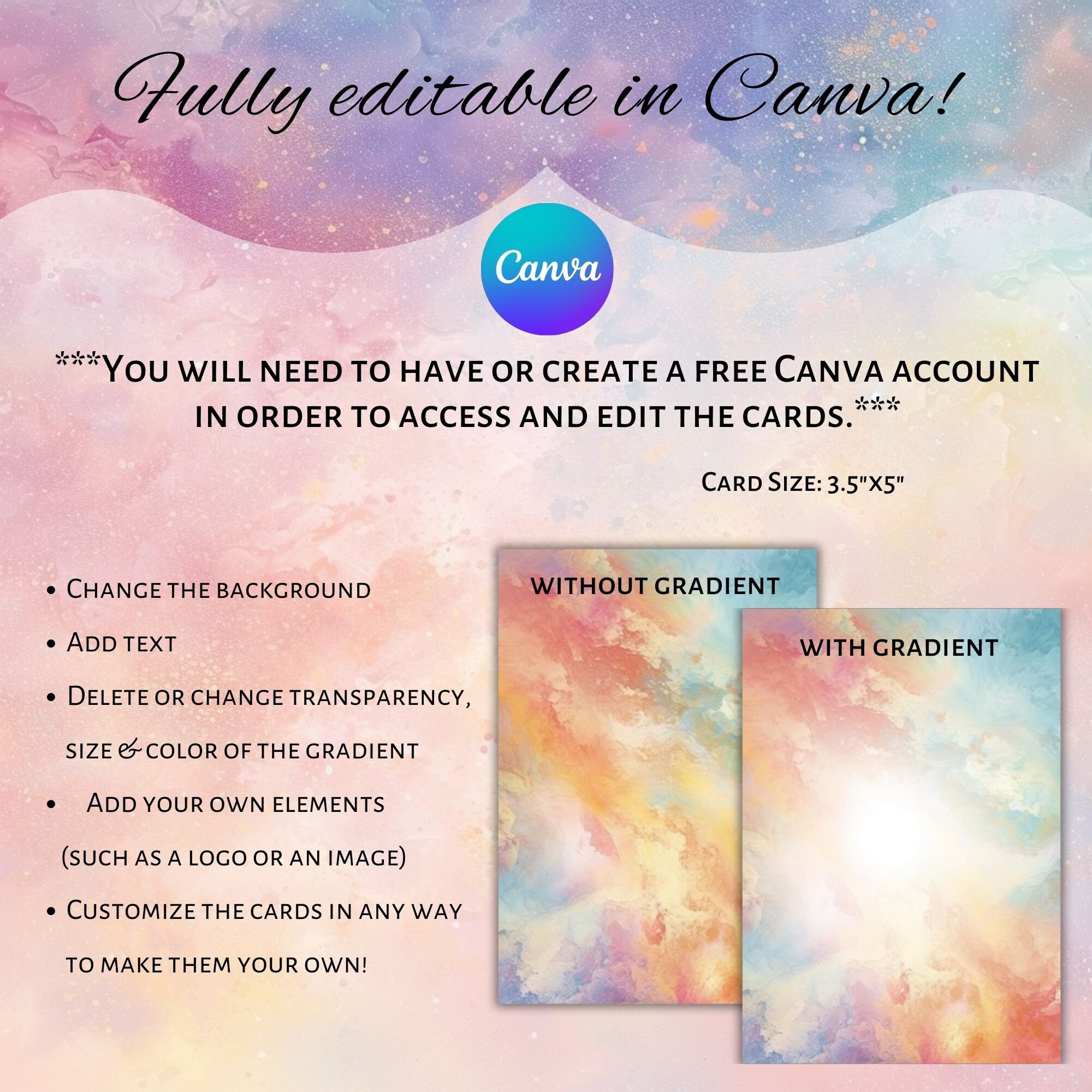 50 Editable Blank Cards Canva Template Commercial and Personal Use PDF ...