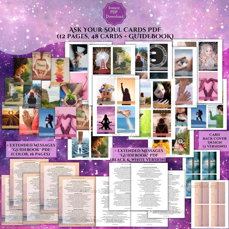 PRINTABLE Love Message and Ask Your Soul Cards LARGE Bundle Love Oracle ...