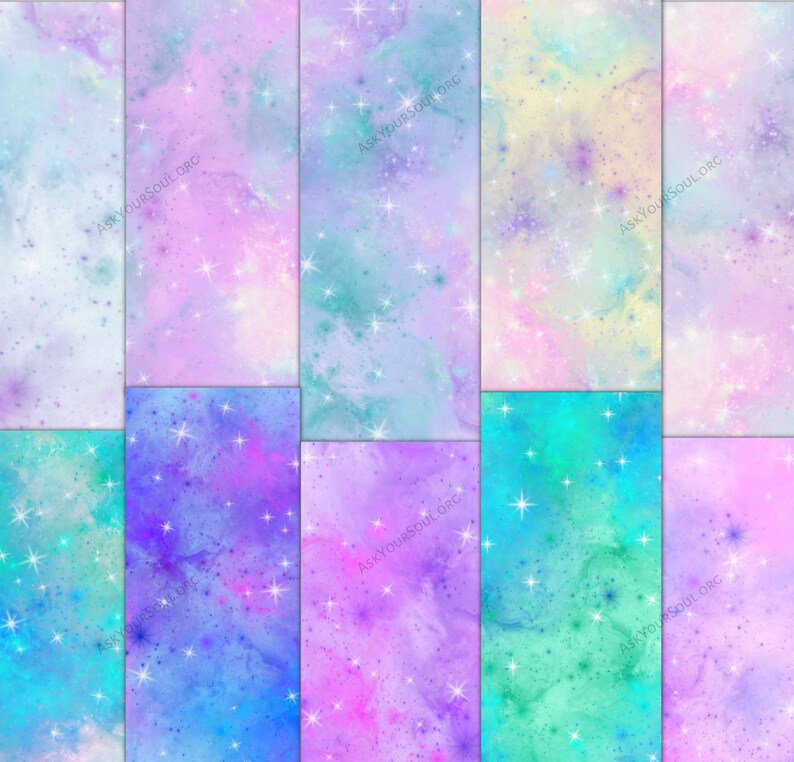 Starry Galaxy Digital Paper Cosmic Night Sky Space Universe Background ...
