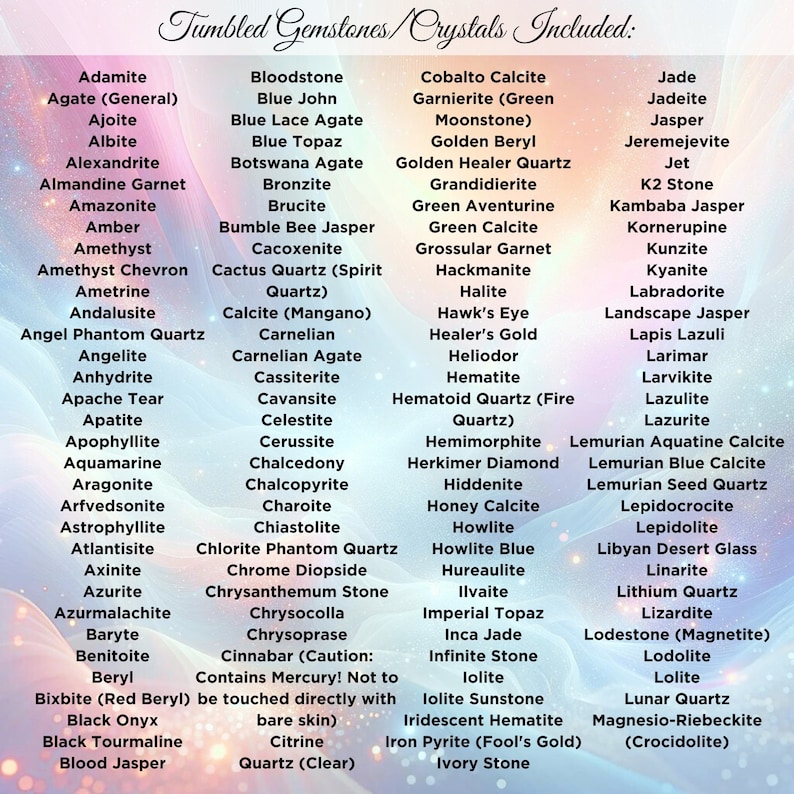 260 Editable Tumbled Gemstone and Crystal Meaning Cards Commercial Use ...