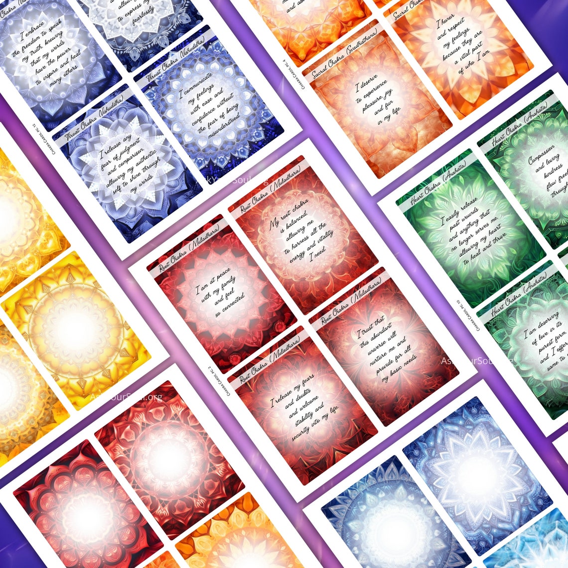 PRINTABLE Chakra Affirmation Cards Personal Use Spiritual Guidance ...