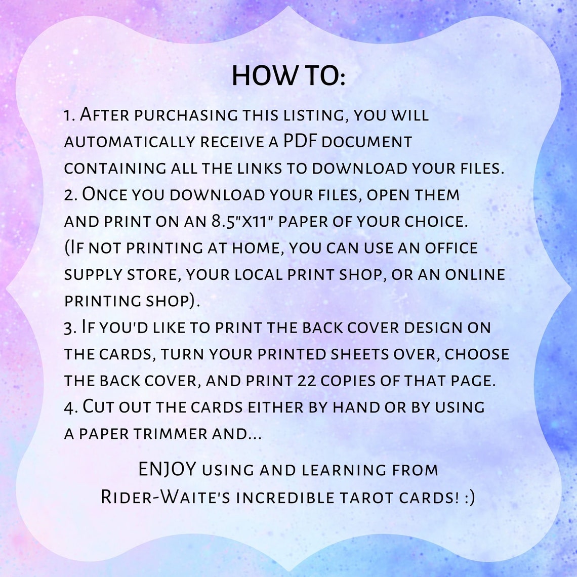 PRINTABLE Rider-waite Tarot Cards (color and Black & White) | Printable ...
