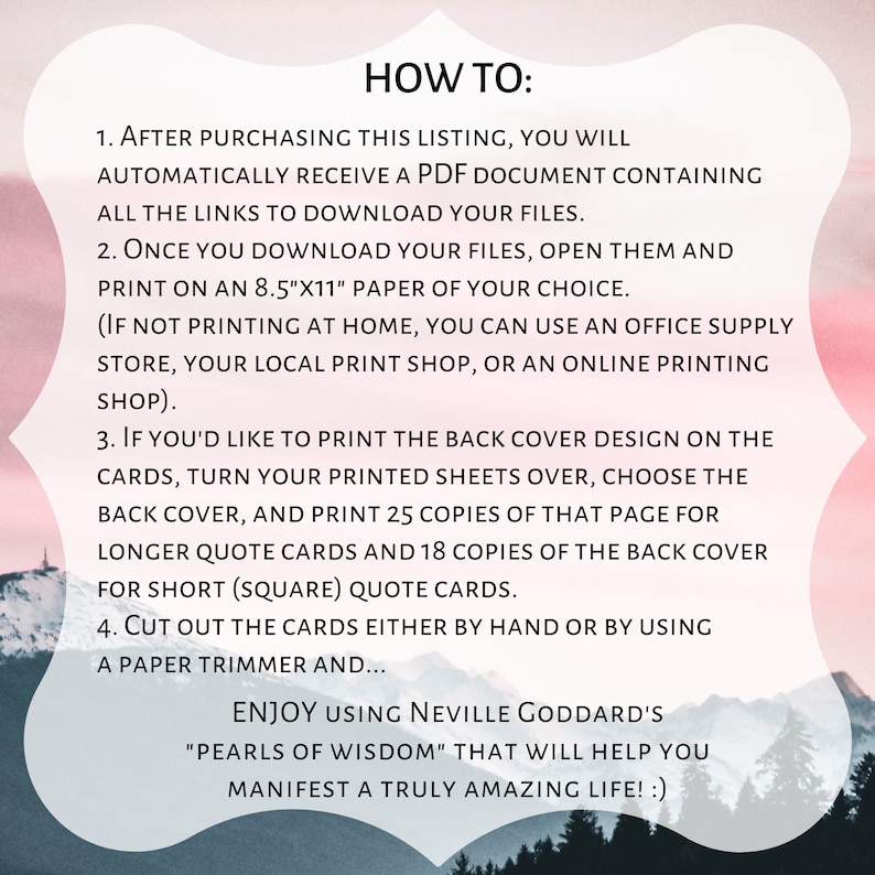 PRINTABLE Neville Goddard Short & Long Quote Cards | Law of Assumption ...