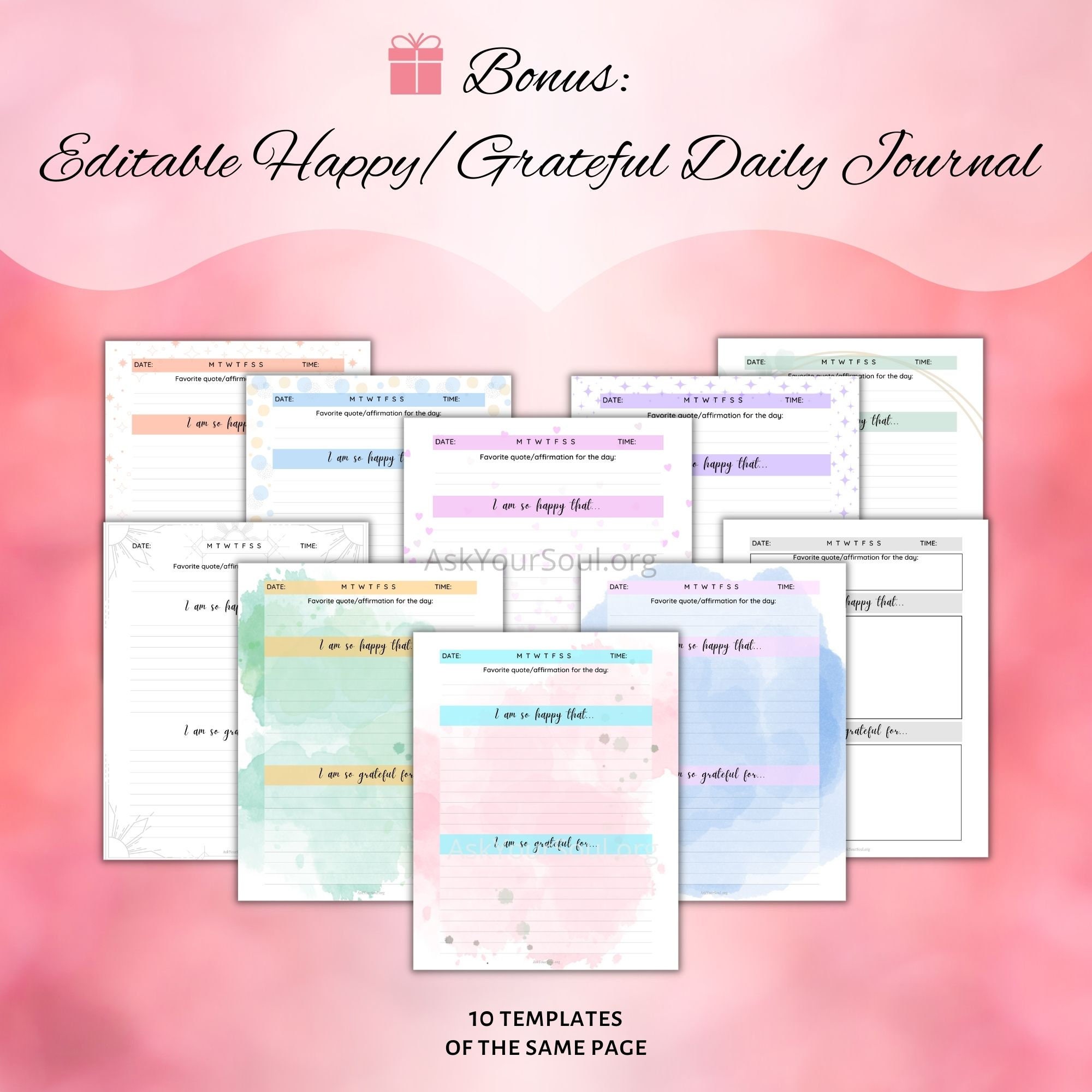 Editable Self-love Self-care Worksheets Canva Template Commercial and ...