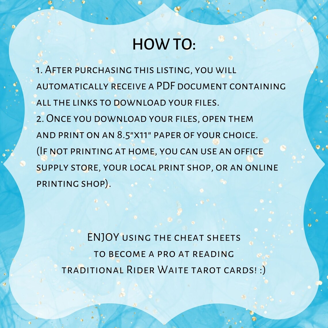 PRINTABLE Tarot Cheat Sheet & Keywords Rider Waite Smith Tarot Card ...