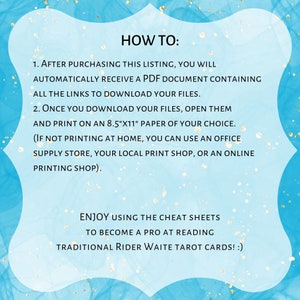 PRINTABLE Tarot Cheat Sheet & Keywords | Rider Waite Smith Tarot Card ...