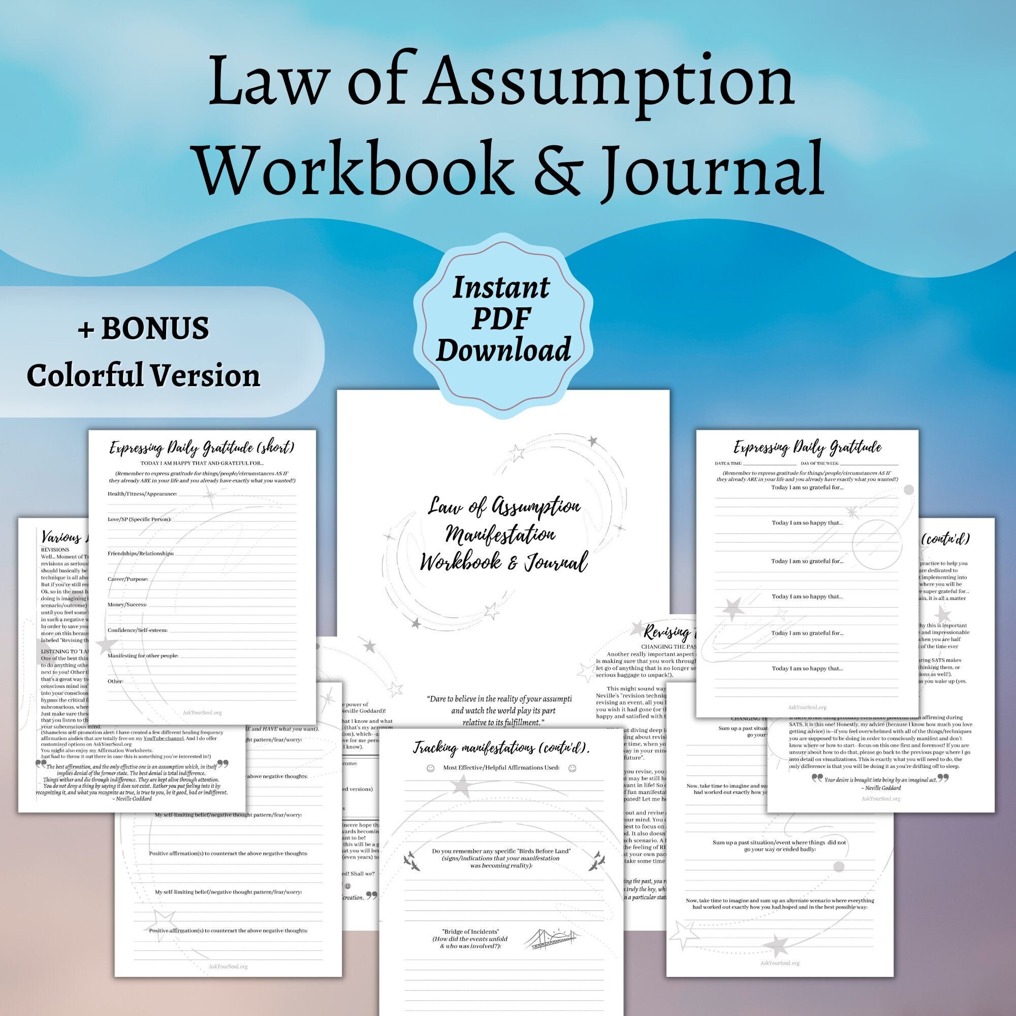 Law of Assumption PRINTABLE Workbook & Journal Reality - Etsy