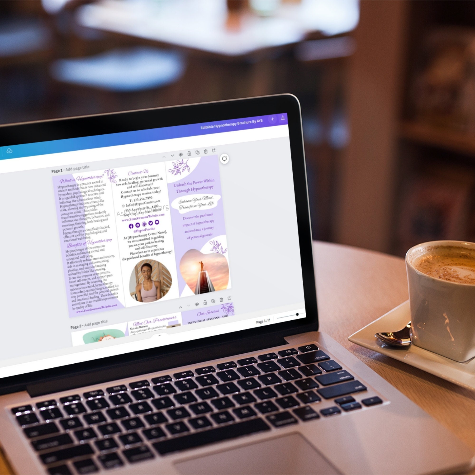 Editable Hypnotherapy Brochure and Forms Canva Template Commercial and ...