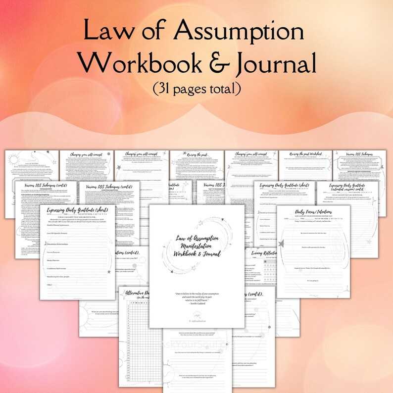 PRINTABLE Neville Goddard Long Quote Cards & Law of Assumption Workbook ...