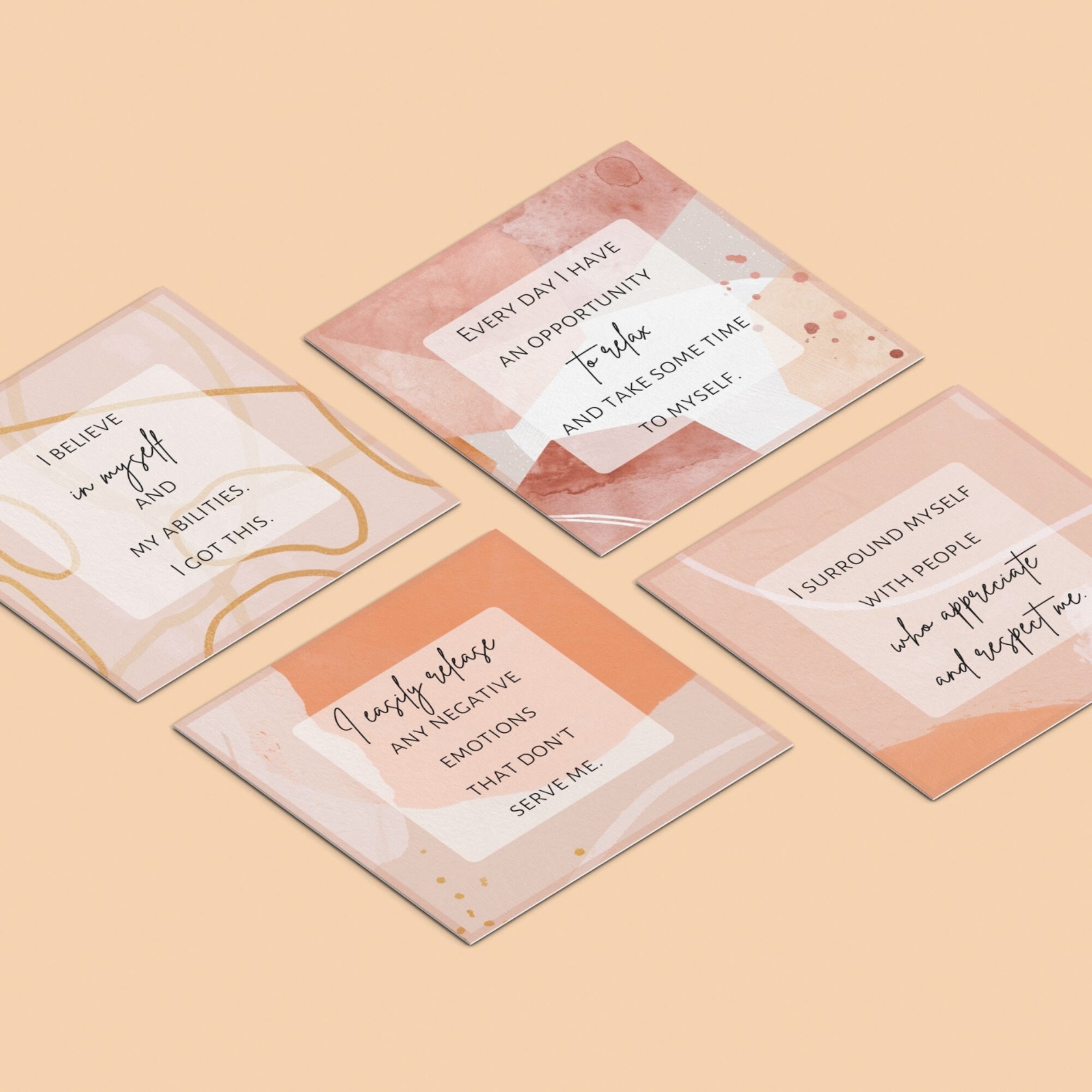 54 Editable & Printable Self-concept Custom Affirmation Cards | Canva ...