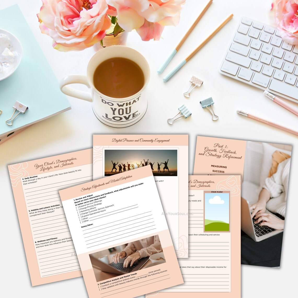 Editable Ideal Client Workbook Beauty Industry Canva Template Commercial & Personal Use DFY ...
