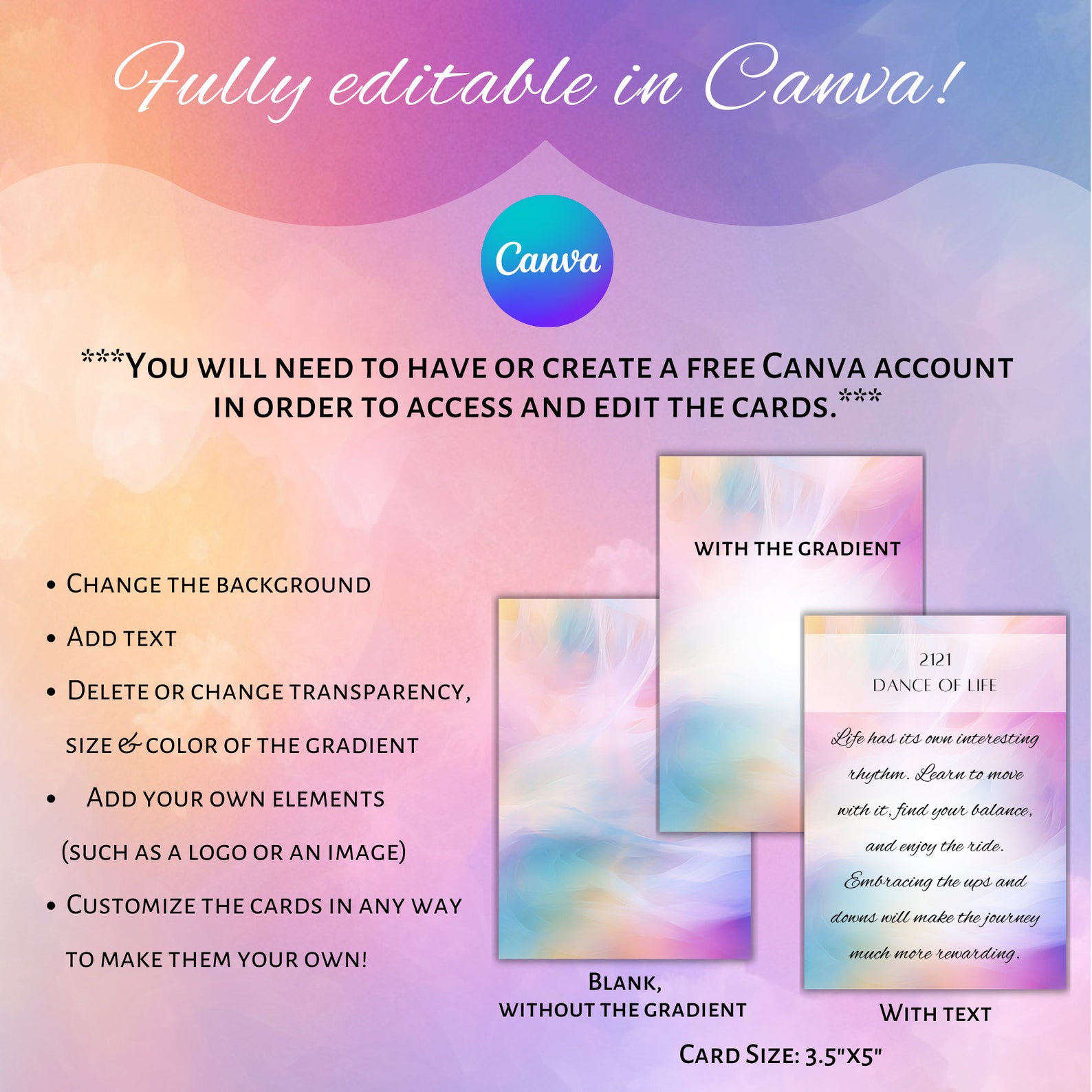 Editable Angel Number Cards Canva Template Commercial and Personal Use ...