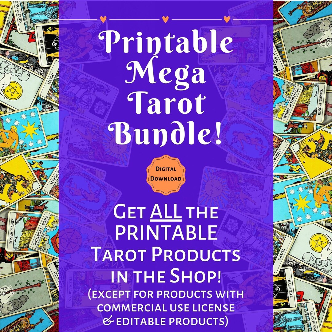 PRINTABLE Mega Tarot Bundle Rider-waite Tarot Card Decks PDF Beginner ...