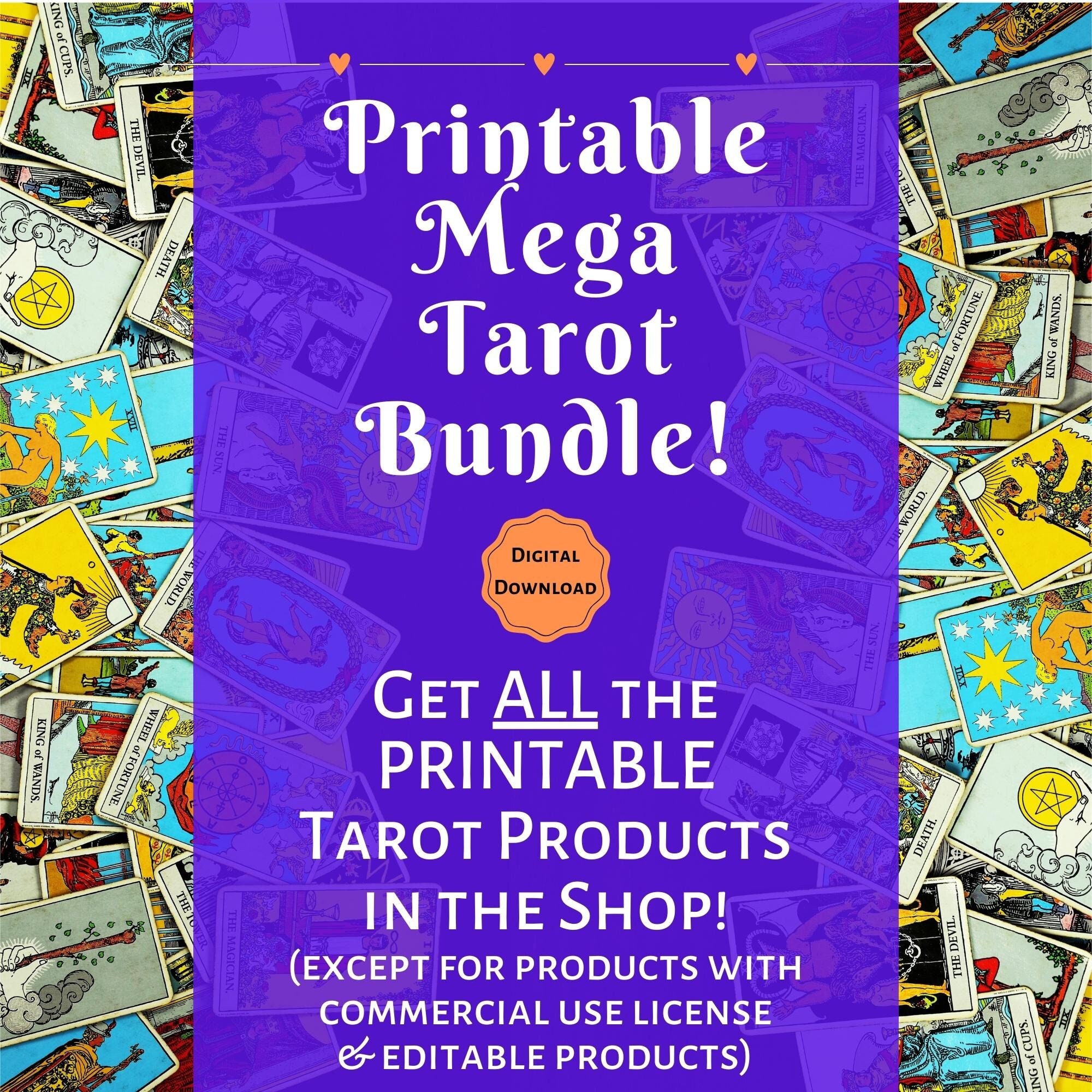 PRINTABLE Mega Tarot Bundle Rider-waite Tarot Card Decks PDF Beginner ...