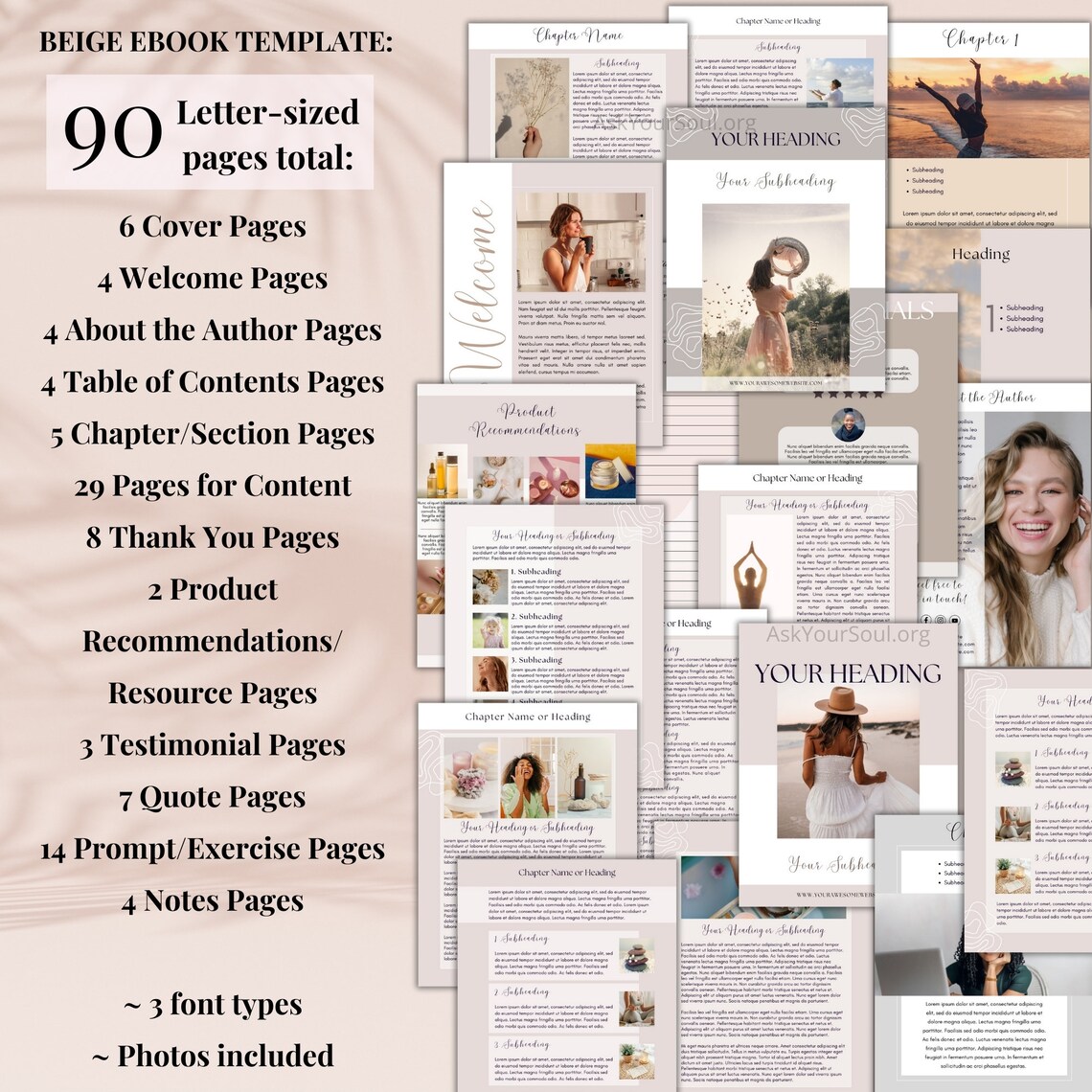 Editable Ebook Bundle Canva Template Commercial Personal Use - Etsy
