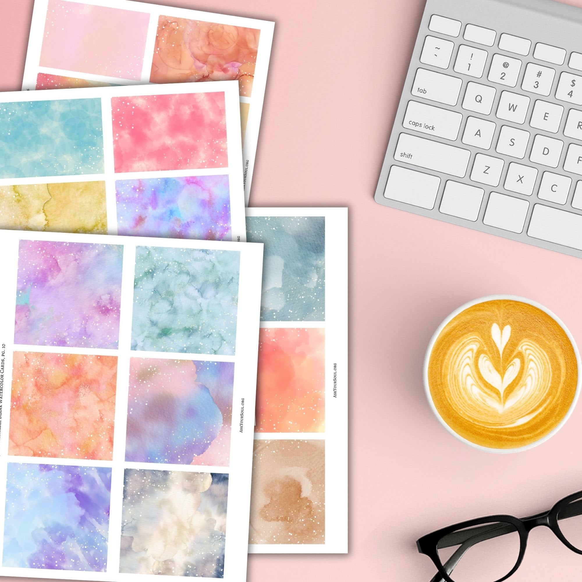 PRINTABLE Blank Watercolor With Dots Cards PDF Digital Affirmation ...