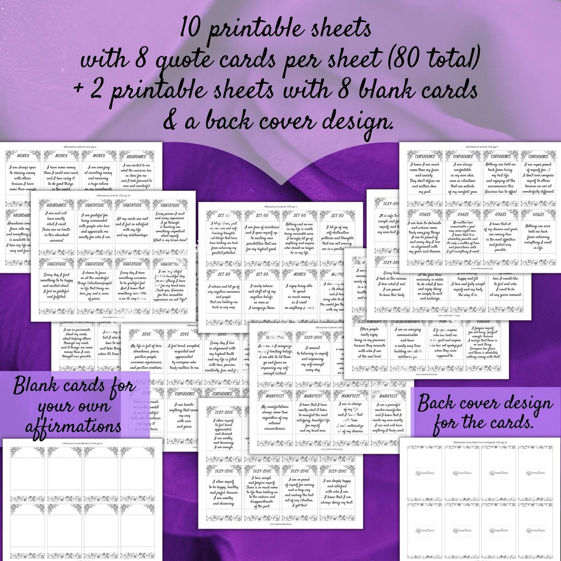 PRINTABLE Affirmation Cards Bundle Self-concept Affirmations ...