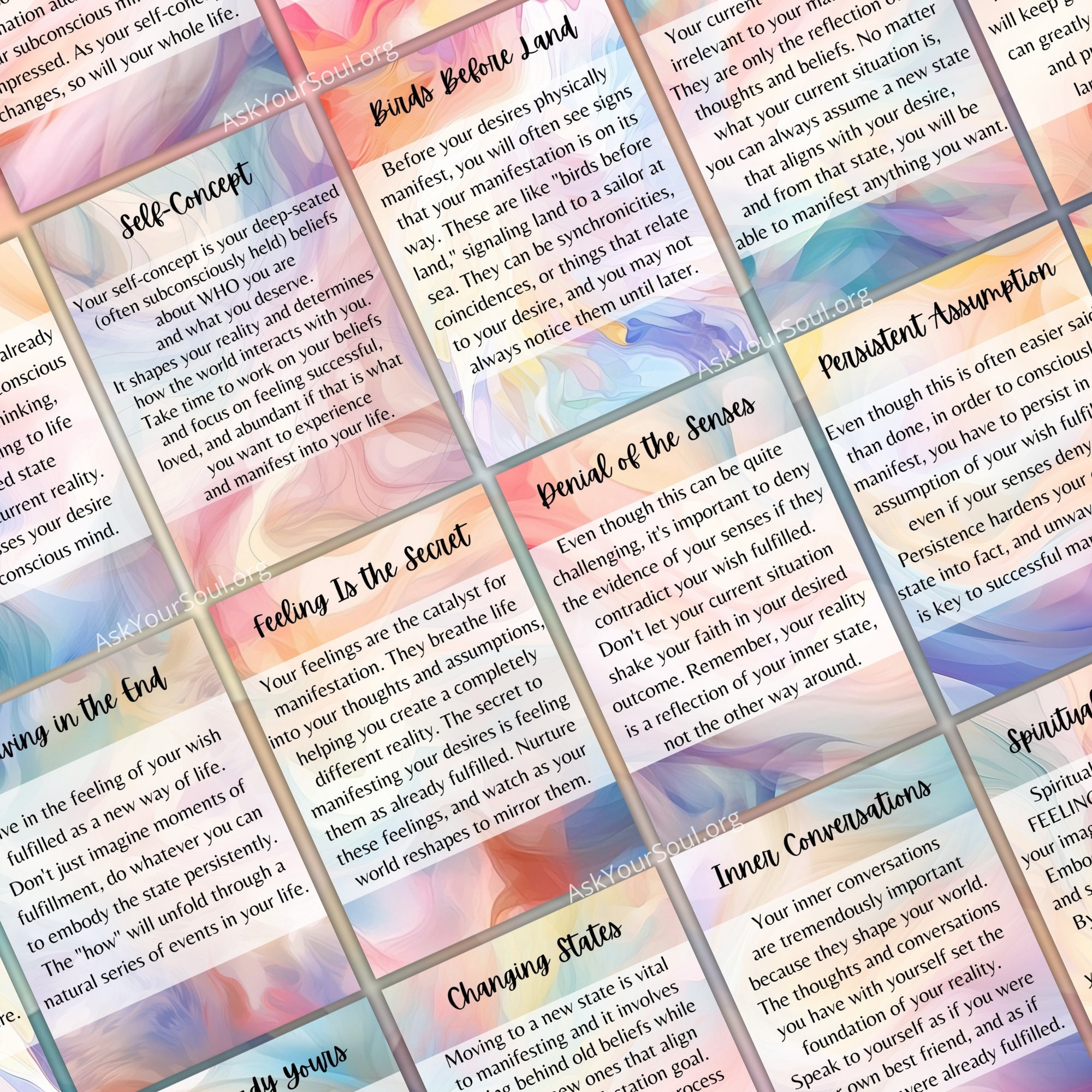 60 Editable Law of Assumption Cards Neville Goddard Colorful Canva ...