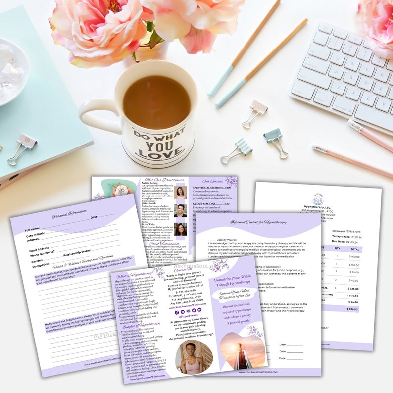 Editable Hypnotherapy Brochure and Forms Canva Template Commercial and Personal Use Done for You ...