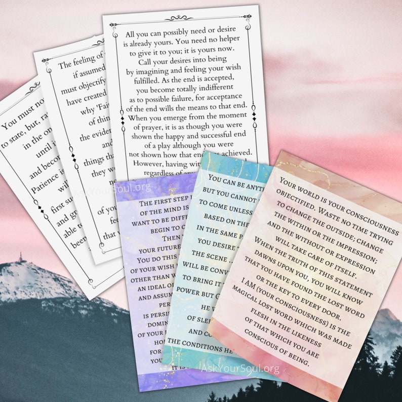 PRINTABLE Neville Goddard Short & Long Quote Cards | Law of Assumption ...