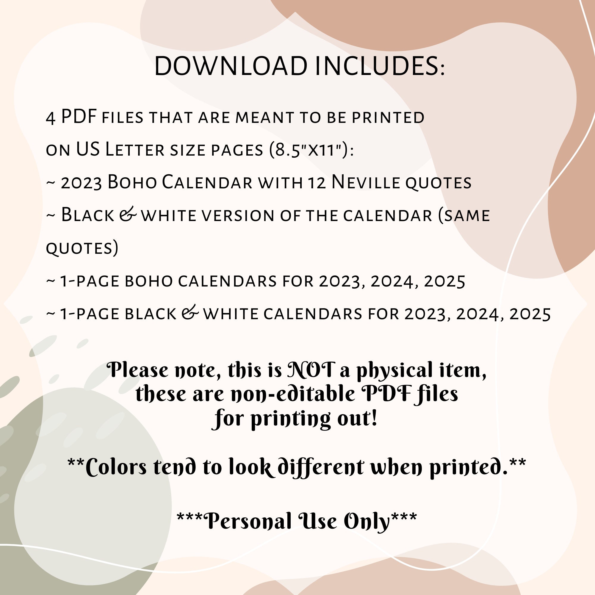 PRINTABLE 2023 Boho Neville Goddard Quotes Calendar Minimalist Calendar ...