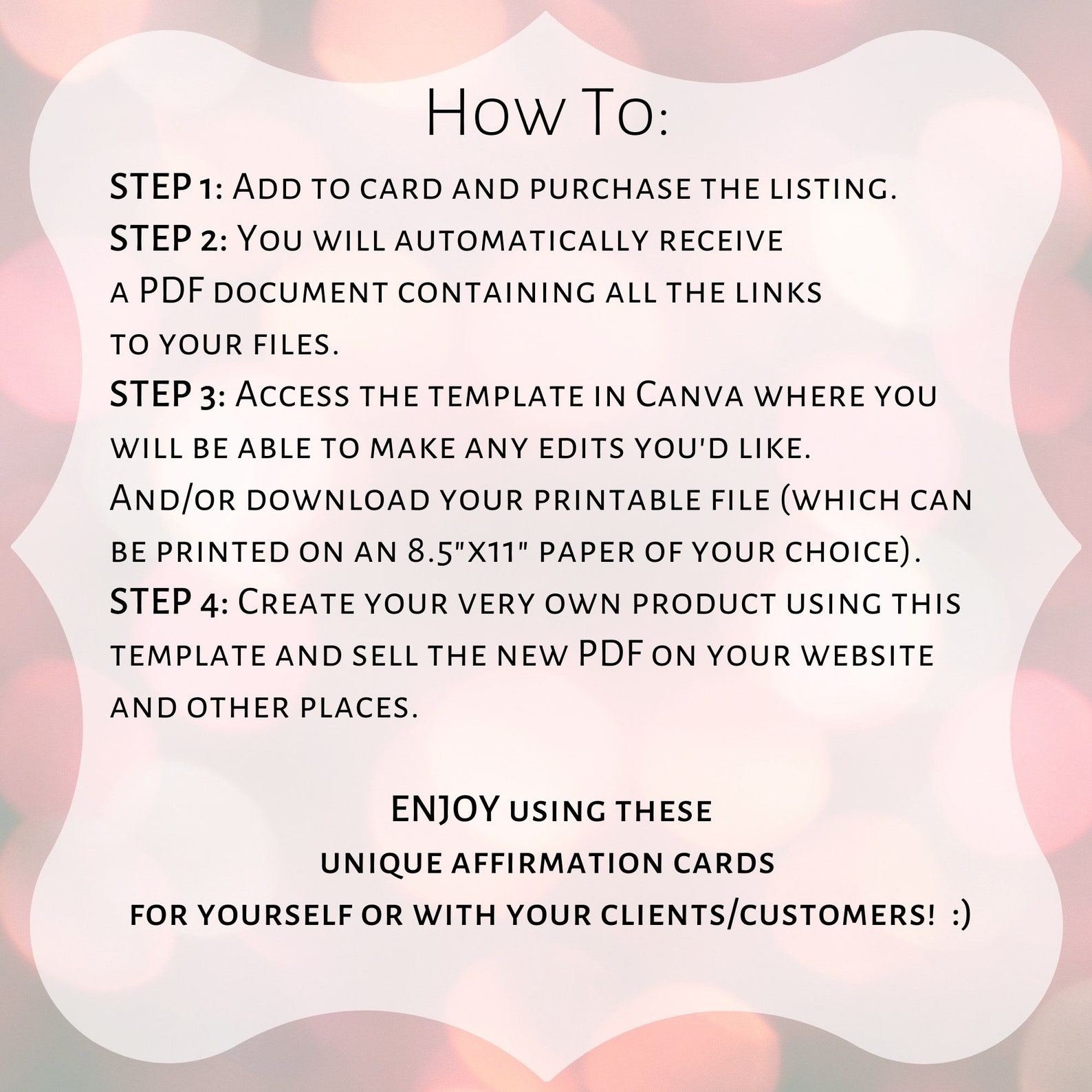 54 Editable & Printable Self-concept Custom Affirmation Cards | Canva ...