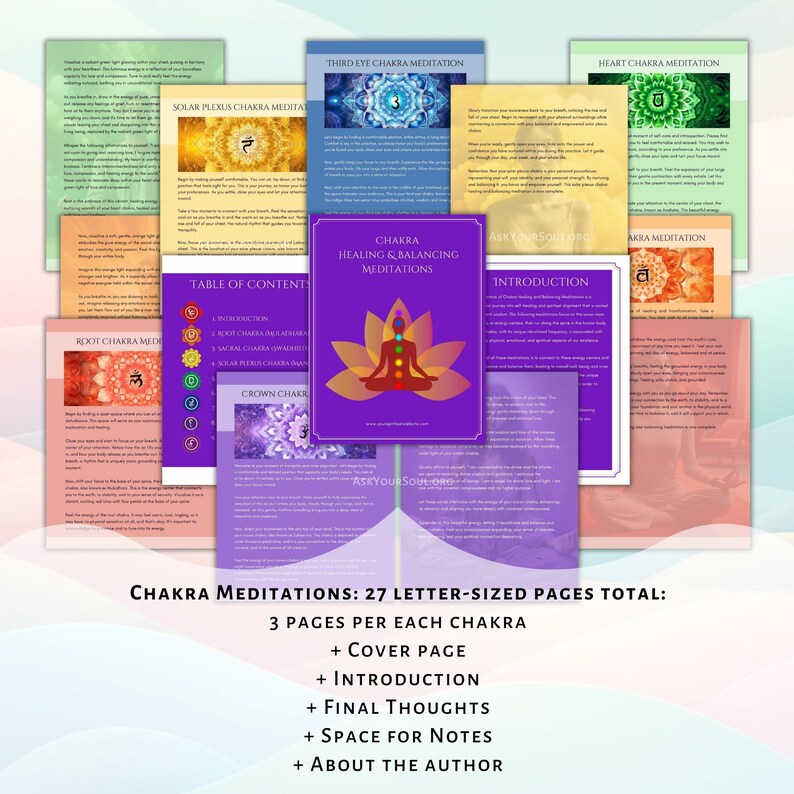 Editable Chakra Bundle Chakra Guide Meditations Canva Template ...