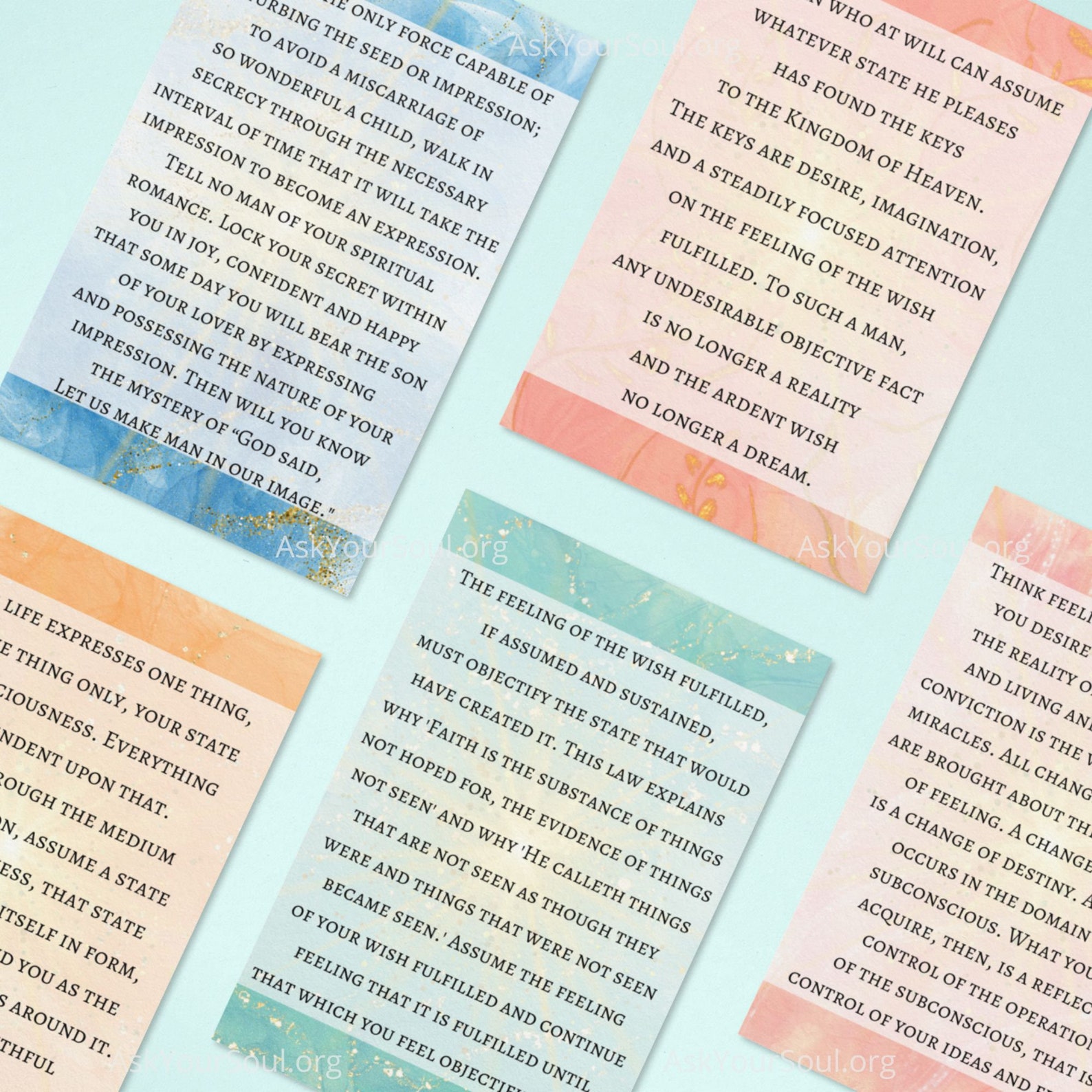 PRINTABLE Neville Goddard Longer Quote Cards (colorful) | Law of ...