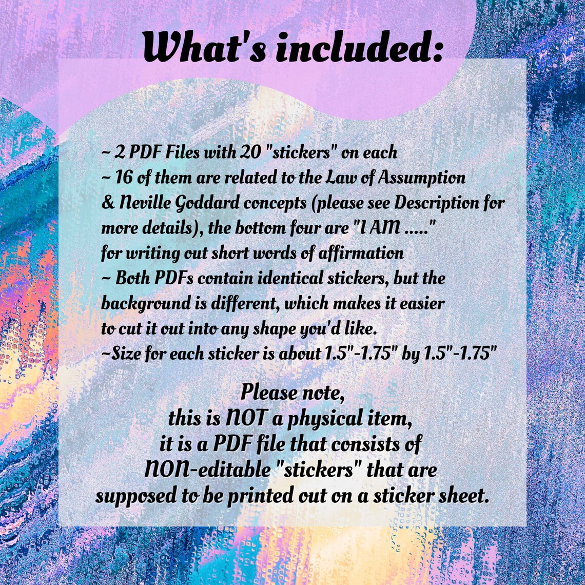 PRINTABLE Law of Assumption Stickers Neville Goddard - Etsy