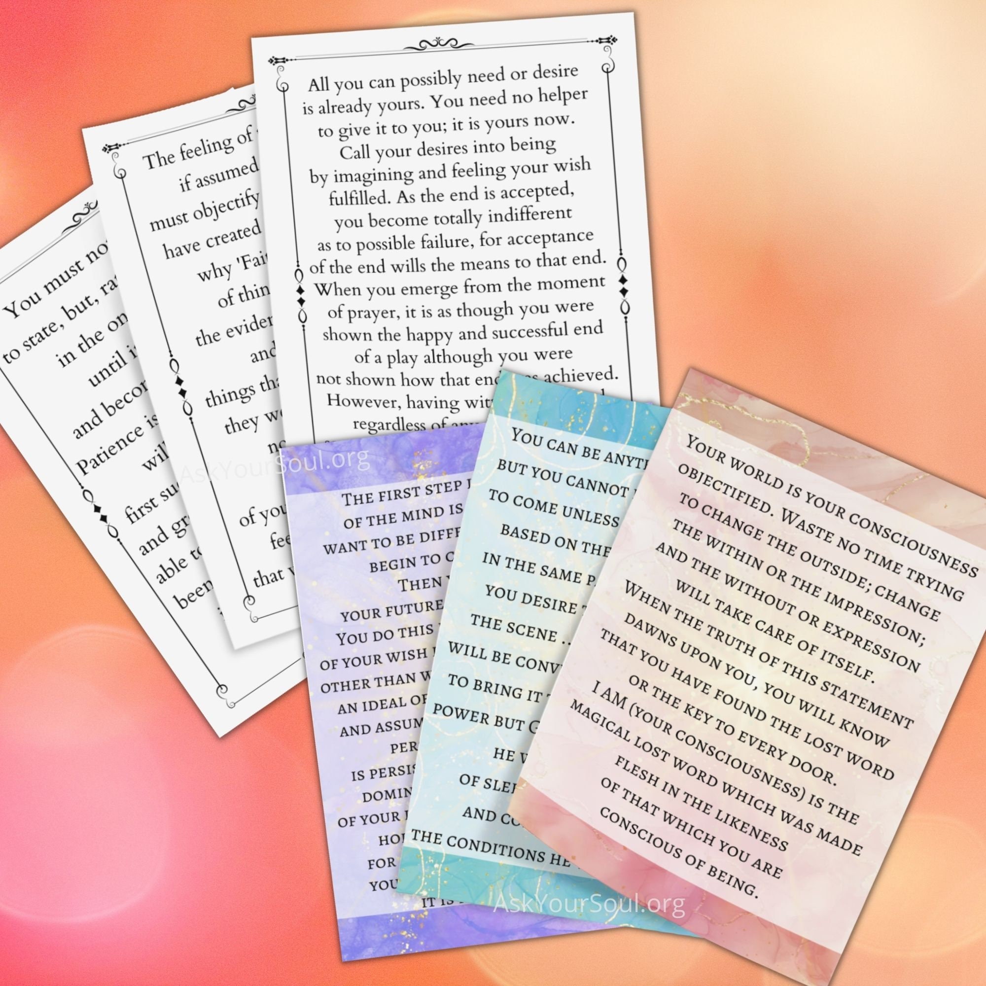 PRINTABLE Neville Goddard Long Quote Cards & Law of Assumption Workbook ...