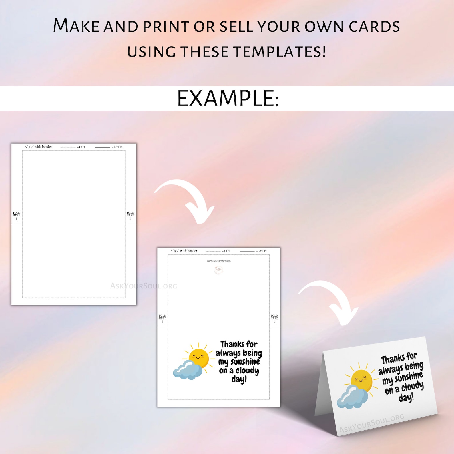 Editable Card Templates 5x7 and 4x6 border & No Border Commercial Use ...