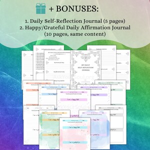 PRINTABLE Positive Affirmation Bundle Affirmation Worksheets Tracker ...
