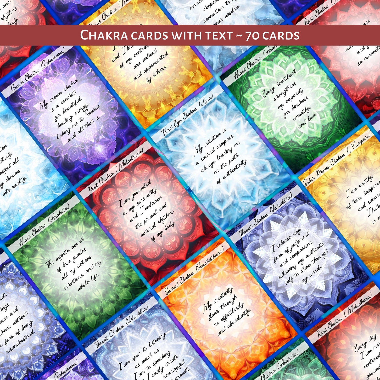 PRINTABLE Chakra Affirmation Cards Personal Use Spiritual Guidance ...
